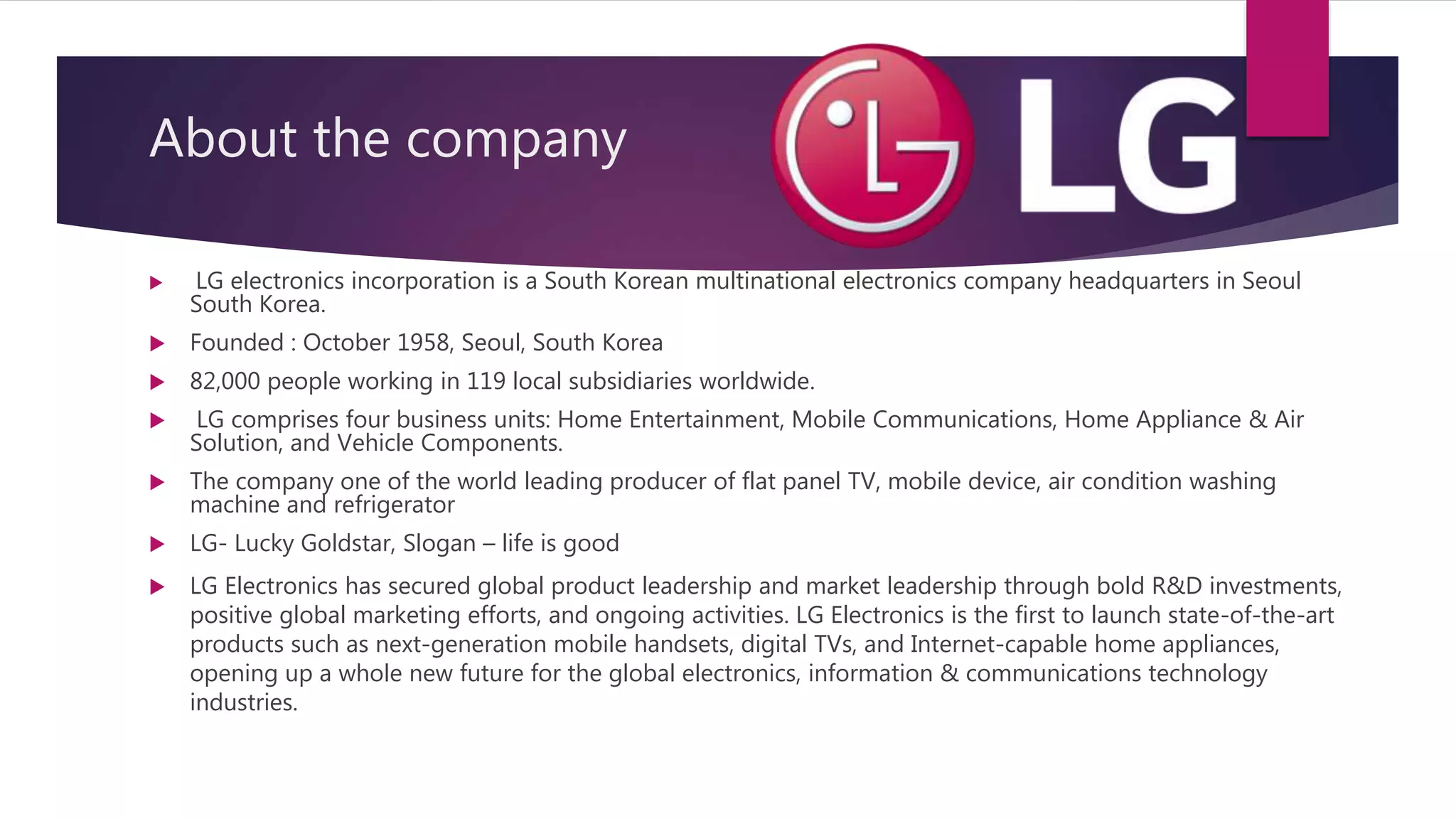 sales and distribution of LG electronocs | PPTX