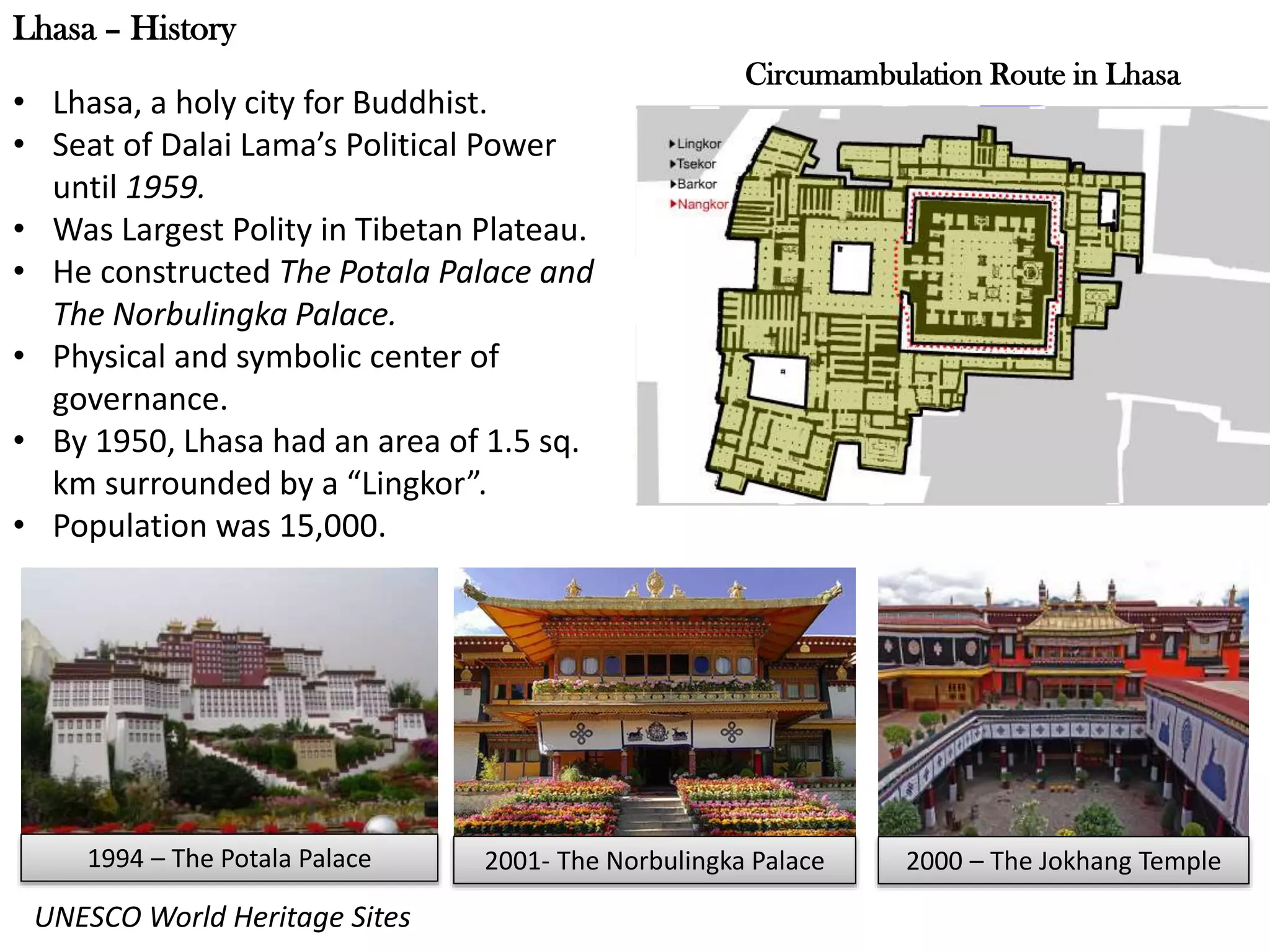 Lhasa, Cultural heritage, Urban Transformation and Human Rights | PPTX