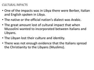 Italy Occupation On Libya | PPT