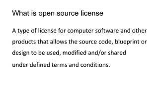 Open Source licenses | PPTX
