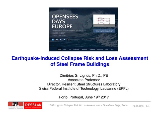 Earthquake Induced Collapse Risk And Loss Assessment Of Steel Frame Buildings Ppt