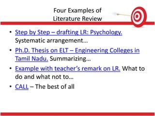 Literature Review (Review of Related Literature - Research Methodology ...