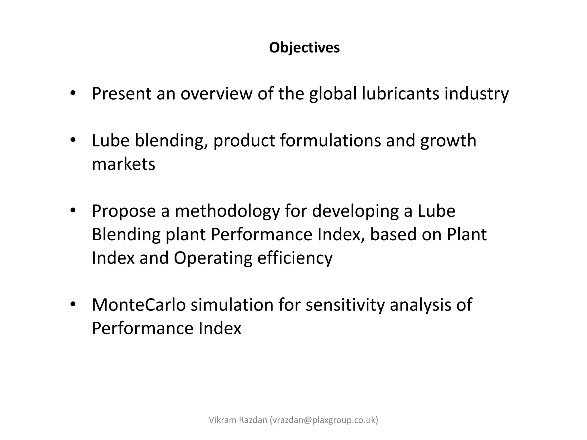 Presentation Lube Oil Blending Plant Performance Evaluation | PPSX