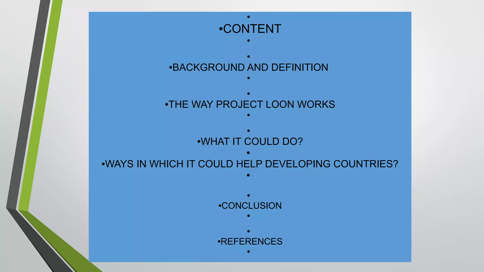 Presentation project loon of Google | ODP