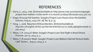 Presentation project loon of Google | ODP