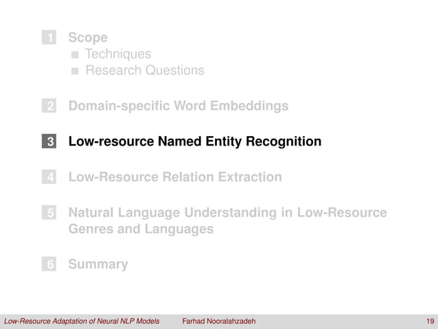 Low Resource Adaptation of Neural NLP Models | PPT