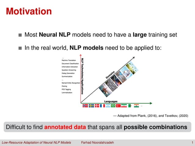 Low Resource Adaptation of Neural NLP Models | PPT