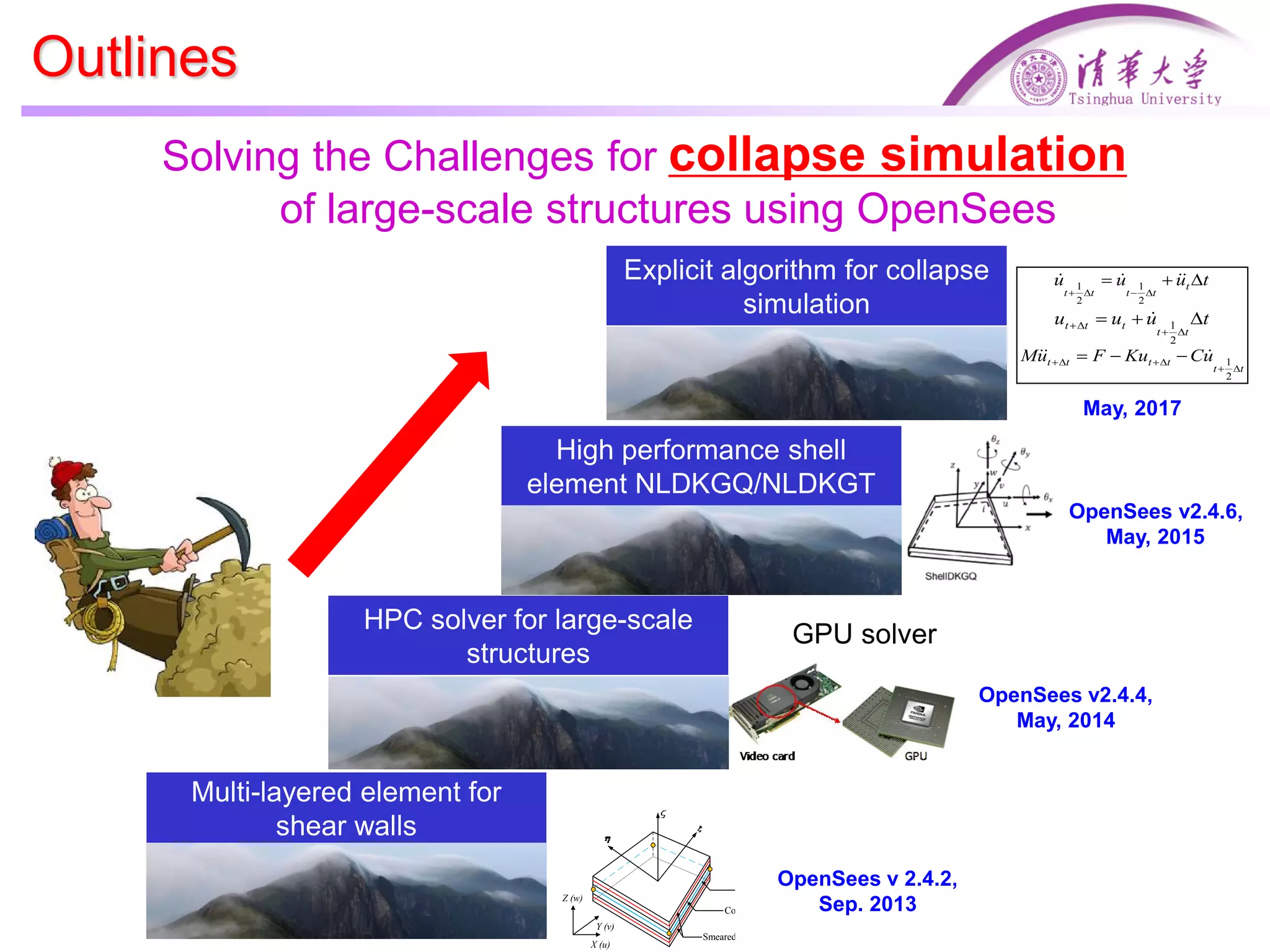 Development And Application Of Explicit Methods In Opensees For Collapse Simulation Of Large