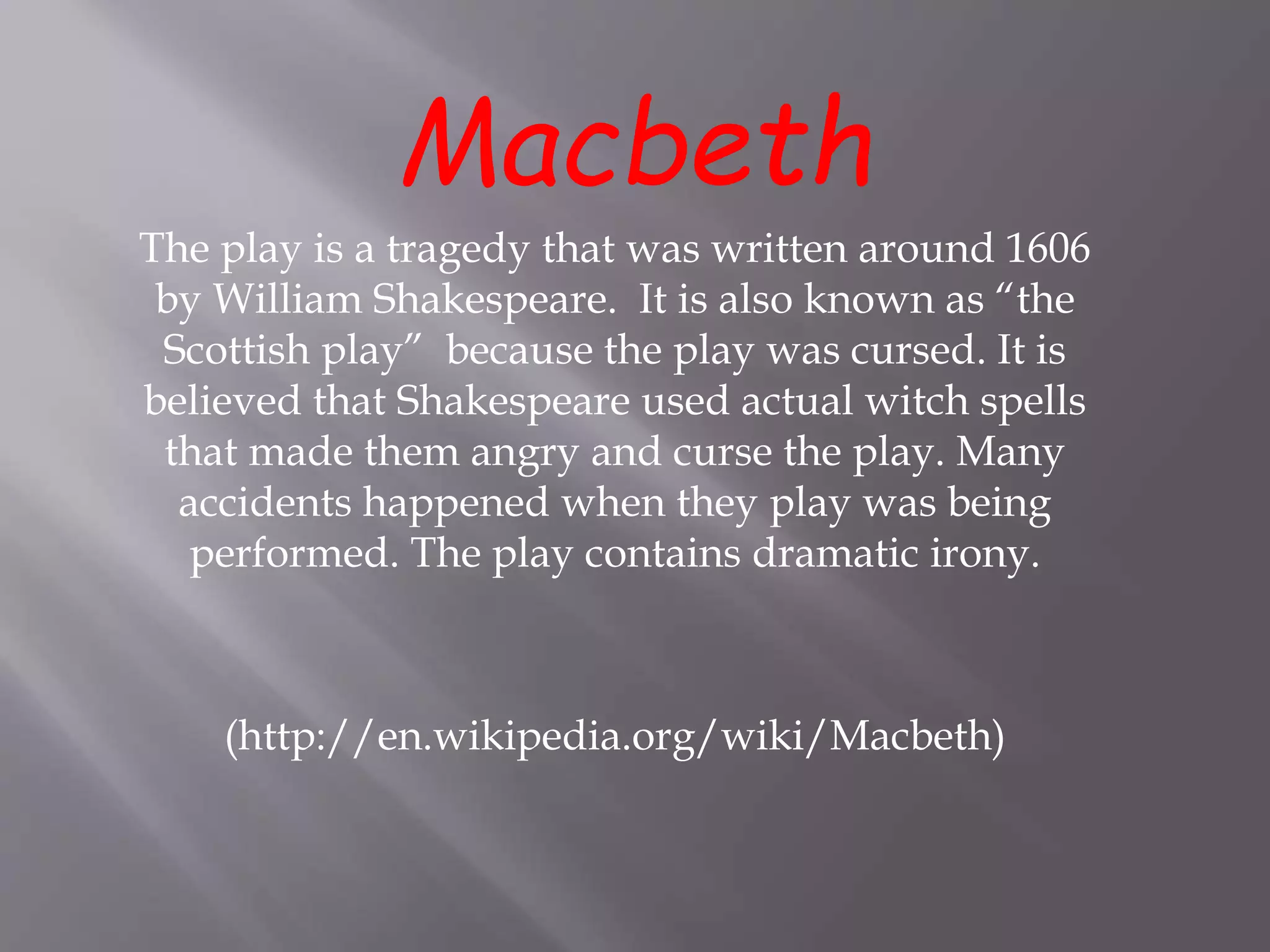 Presentation macbeth act 1 3 | PPTX