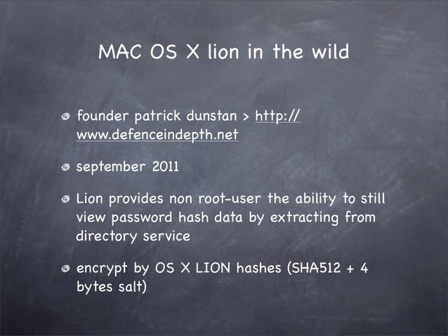 Presentation mac os x security | PPT