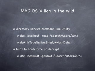 Presentation mac os x security | PPT