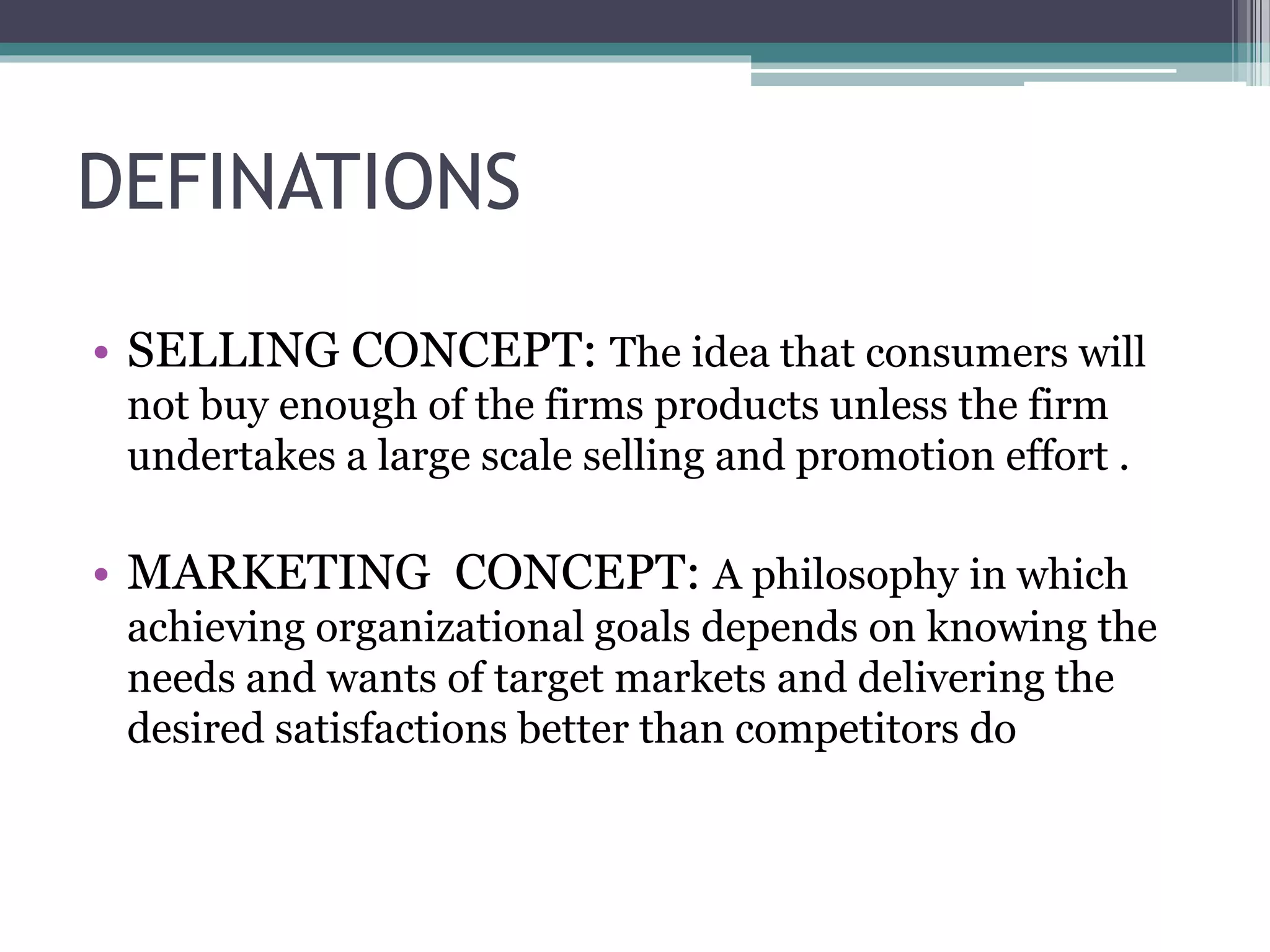 SELLING CONCEPT VS MARKETING CONCEPT | PPTX | Business | Business and ...