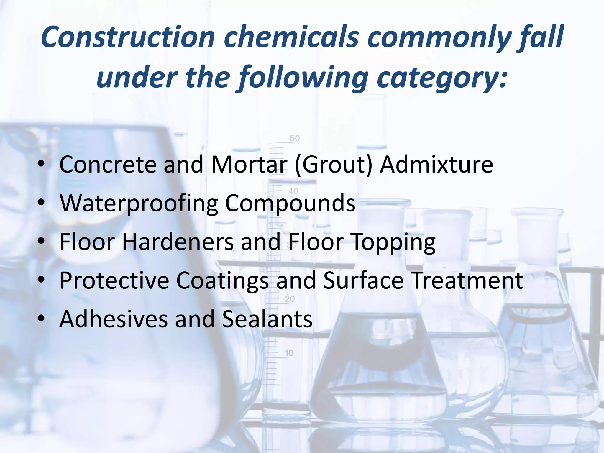 Overview of Construction Chemicals Businesses in India | PPTX