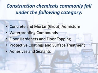 Overview of Construction Chemicals Businesses in India | PPTX