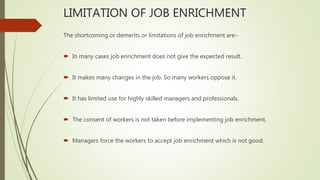 Job enrichment Job enlargement Job Rotation | PPTX