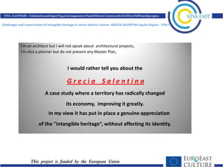 Grecia Salentina: Challenges and Conservation of Heritage | PPT