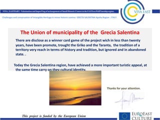 Grecia Salentina: Challenges and Conservation of Heritage | PPT