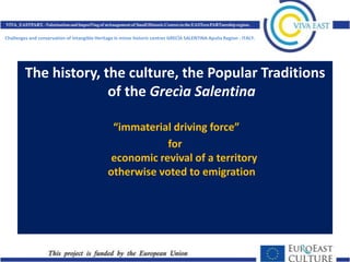Grecia Salentina: Challenges and Conservation of Heritage | PPT