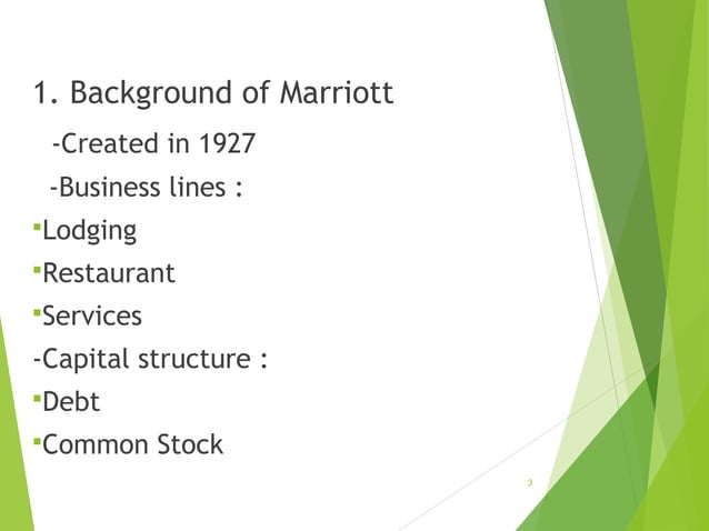 Presentation marriott study case cost of capital | PPT