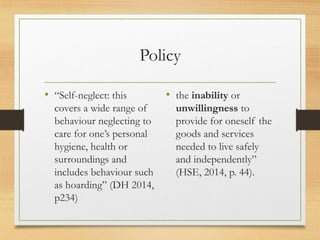 Mental Health & Well Being of Older People : Self Neglect | PDF