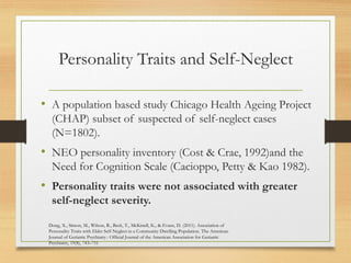 Mental Health & Well Being of Older People : Self Neglect | PDF