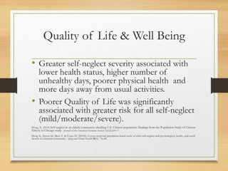 Mental Health & Well Being of Older People : Self Neglect | PDF