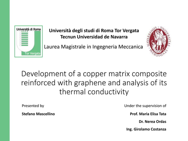 Development of a copper matrix composite reinforced with graphene and ...