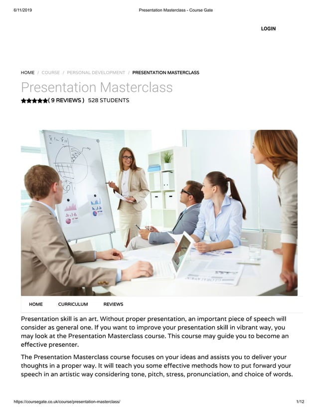Presentation masterclass - Course Gate | PDF