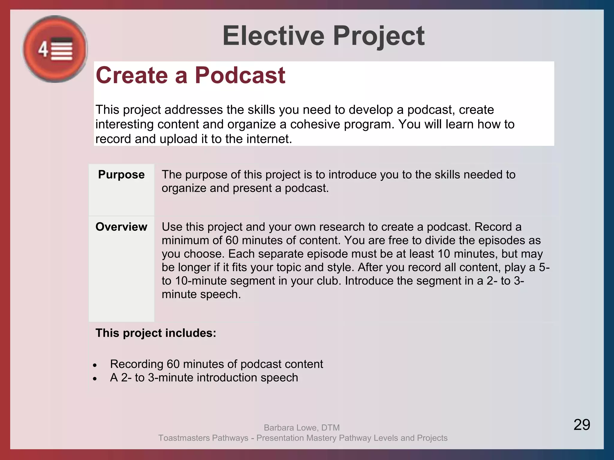Presentation Mastery Pathway Levels and Projects | PPTX