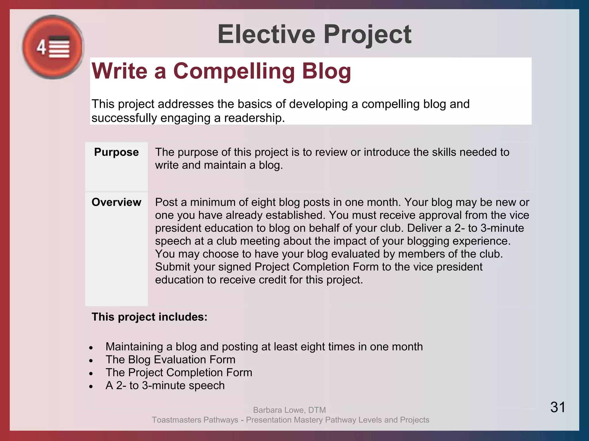 Presentation Mastery Pathway Levels and Projects | PPTX