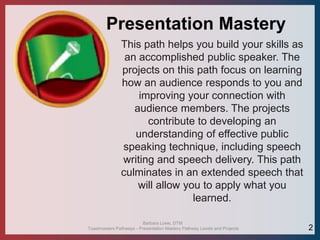 Presentation Mastery Pathway Levels and Projects | PPTX