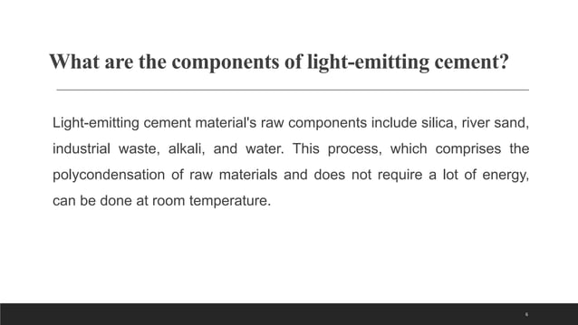 Light Generating cement | PPTX