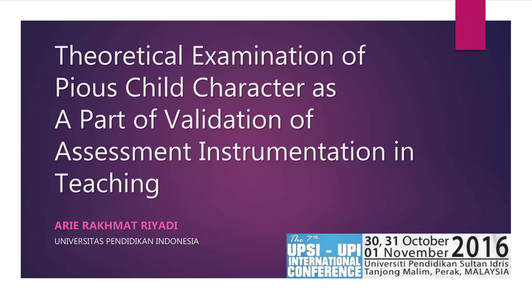 Theoretical Examination of Pious Child Character as A Part of ...