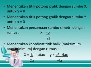 Fungsi Kuadrat X SMA | PPTX