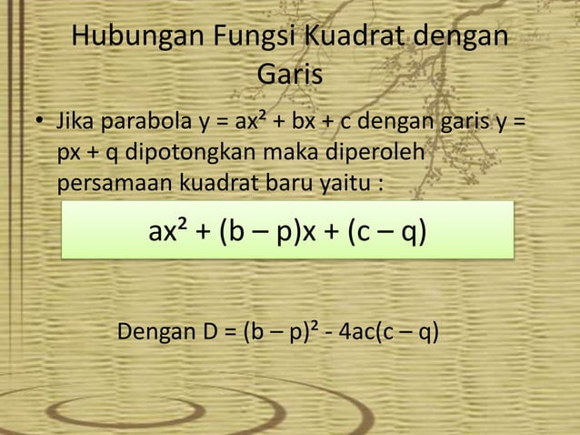 Fungsi Kuadrat X SMA | PPTX