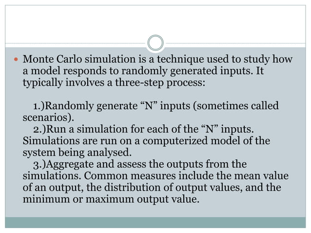 Monte Carlo Simulation | PPTX | Dental Health | Diseases and Conditions