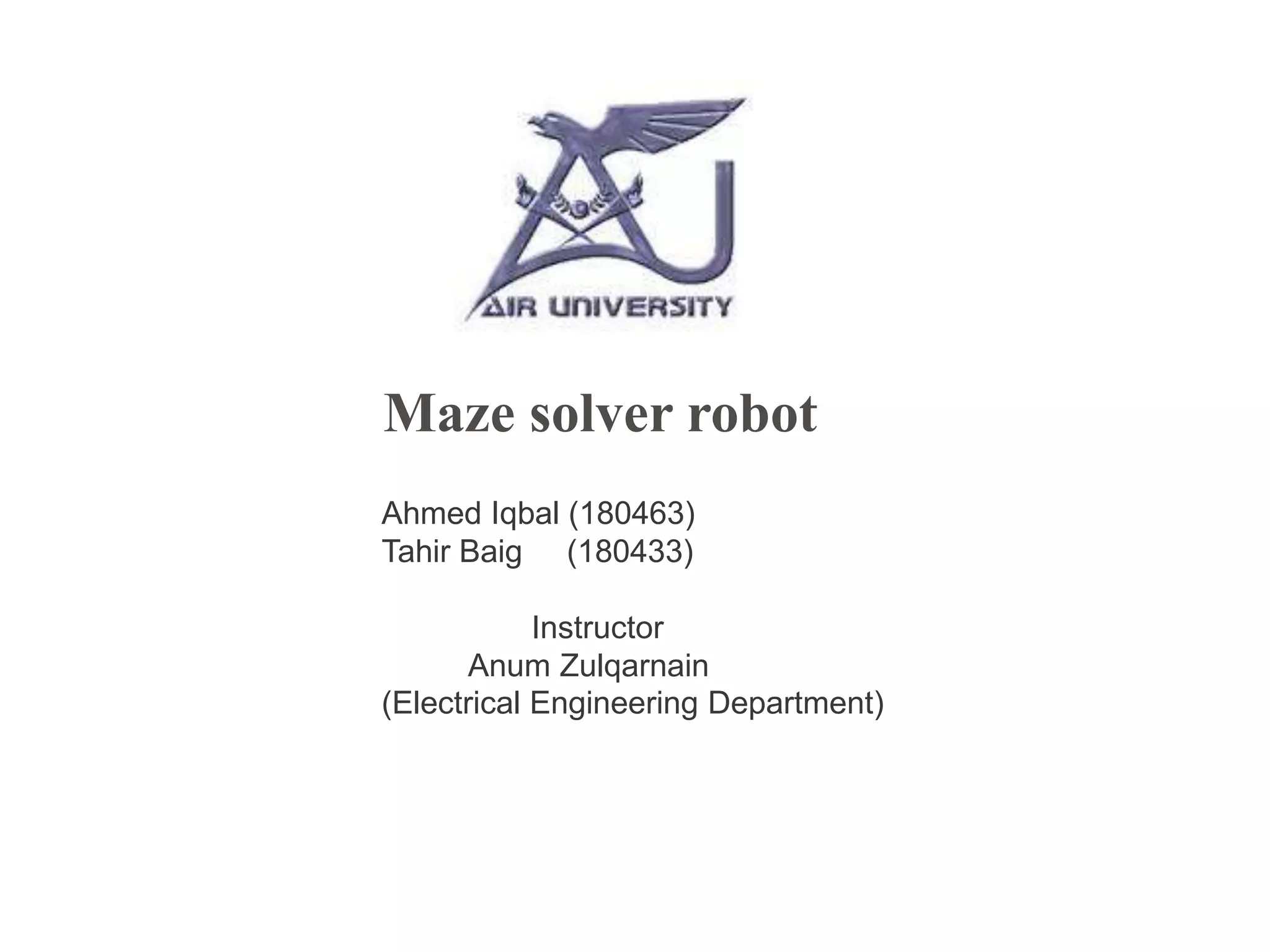 Presentation maze solver robot | PPTX