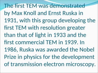 Presentation Topic’s Transmission Electron Microscopy & It’s Use | PPT