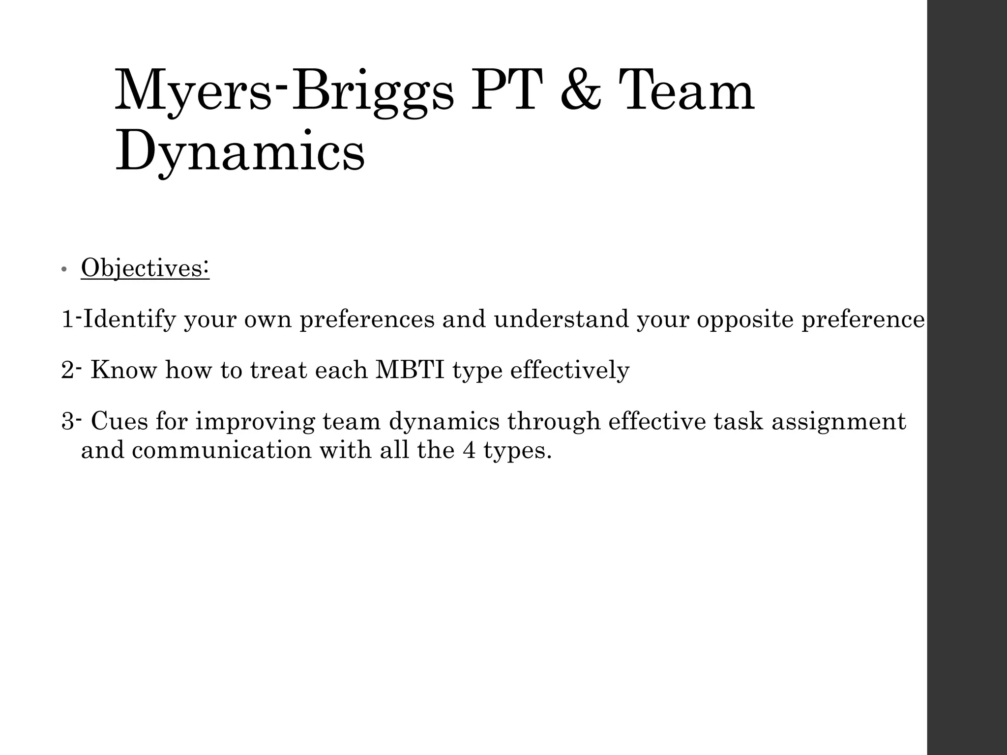 Personality types and team dynamics | PPTX
