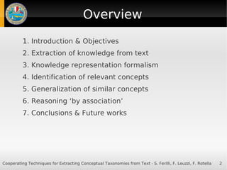 Cooperating Techniques for Extracting Conceptual Taxonomies from Text | PPT