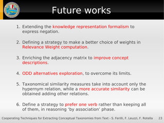 Cooperating Techniques for Extracting Conceptual Taxonomies from Text | PPT
