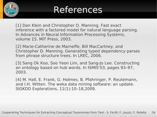 Cooperating Techniques for Extracting Conceptual Taxonomies from Text | PPT