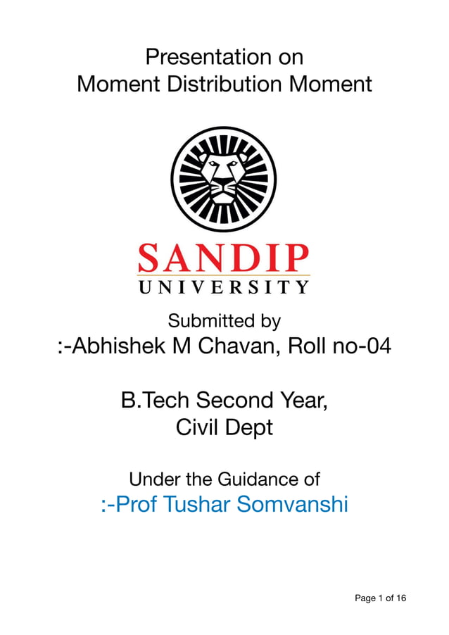 Presentation Moment Distribution Method | PDF