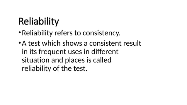 concept of reliability (measurement and evaluation) .pptx