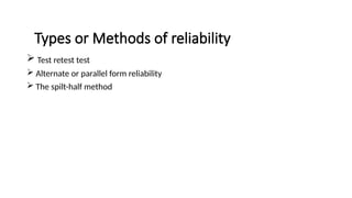 concept of reliability (measurement and evaluation) .pptx