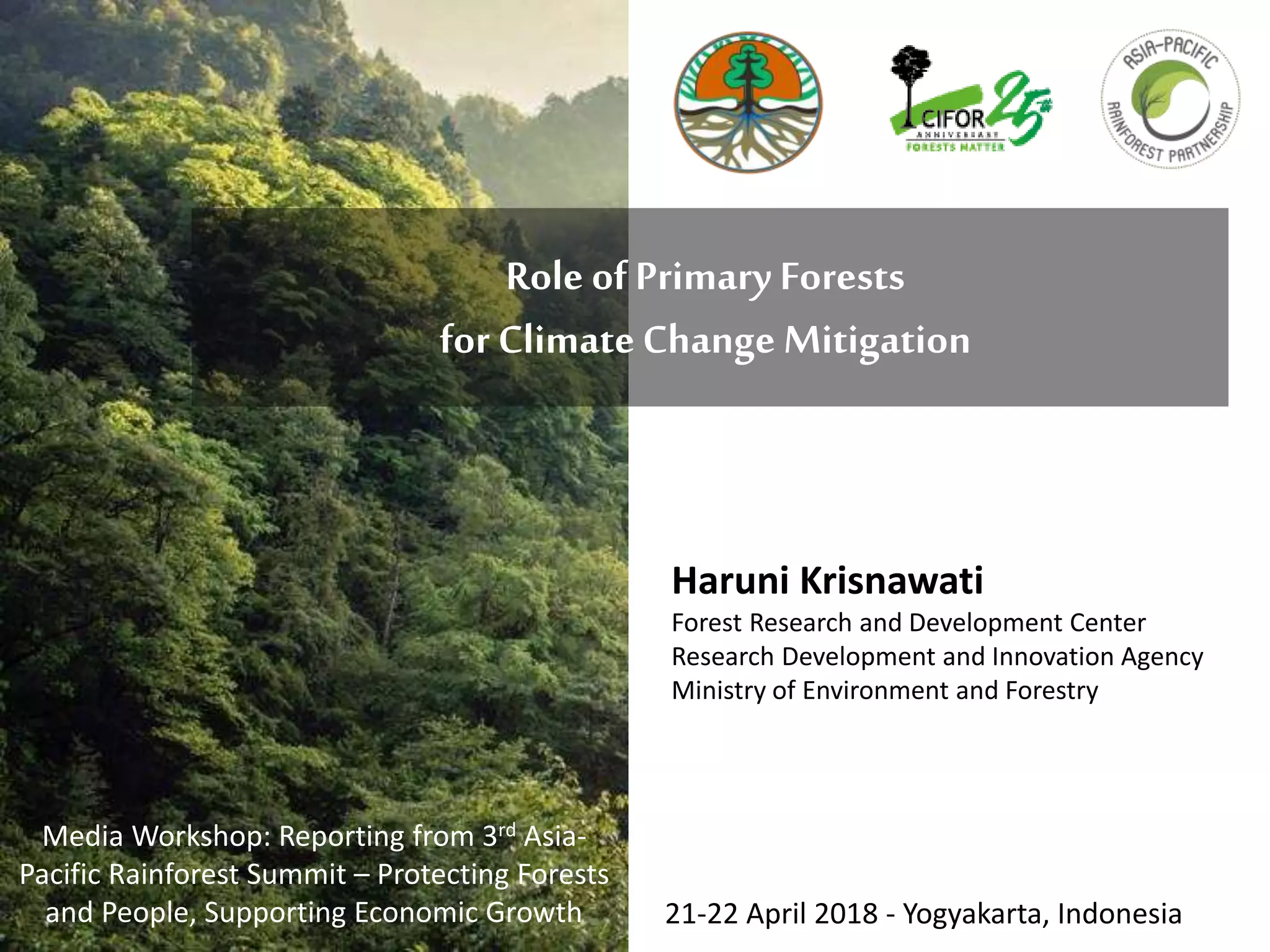 Role of primary forests for climate change mitigation | PPTX