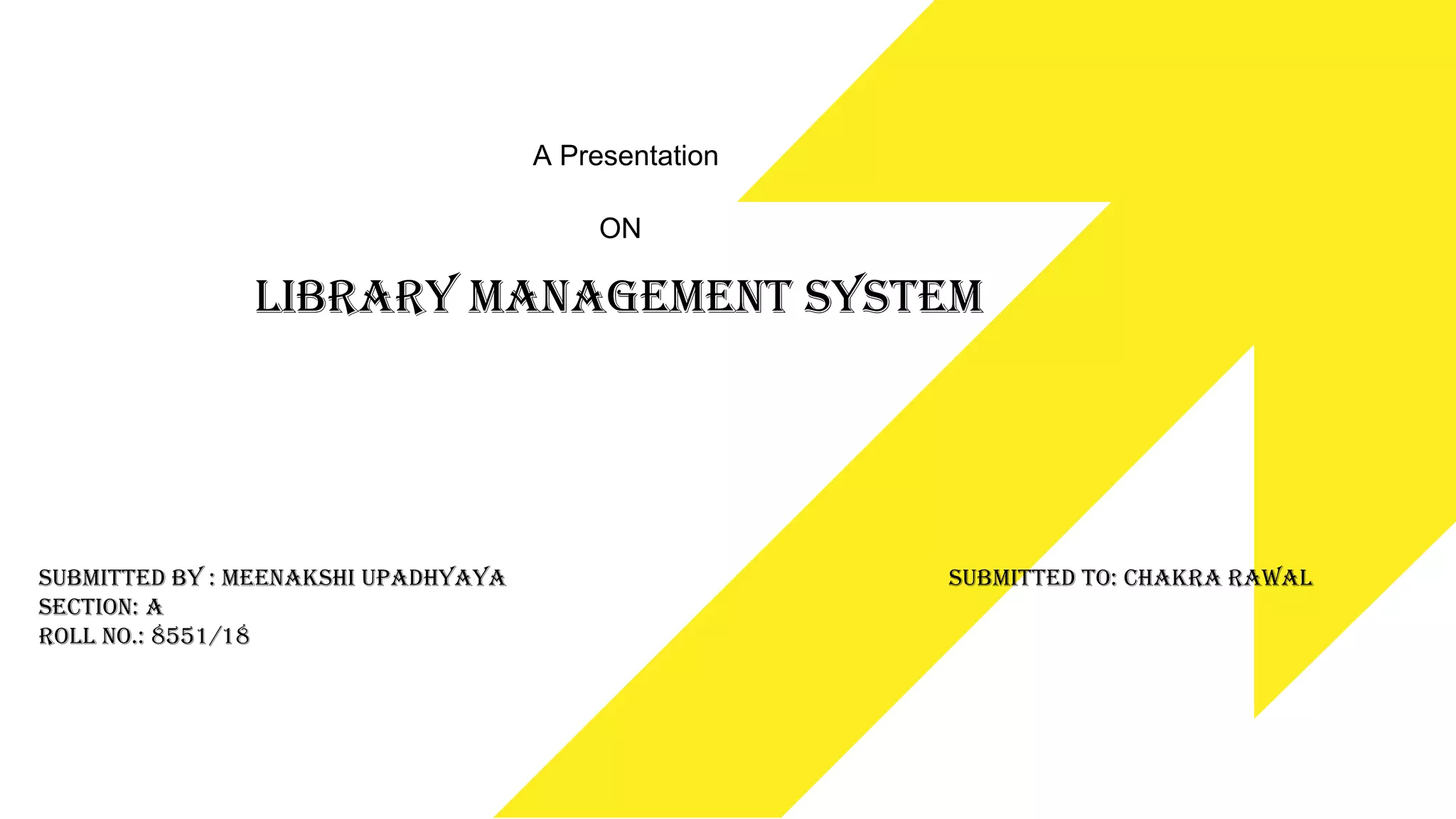 Presentation on Library Management System | PPT
