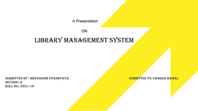 Presentation on Library Management System | PPT