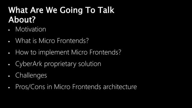 Introduction To Micro Frontends | PPT