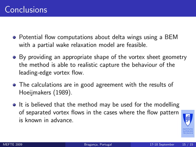 Leading-Edge Vortex Flow Modelling Around Delta Wings Using a Boundary Element Method | PPT